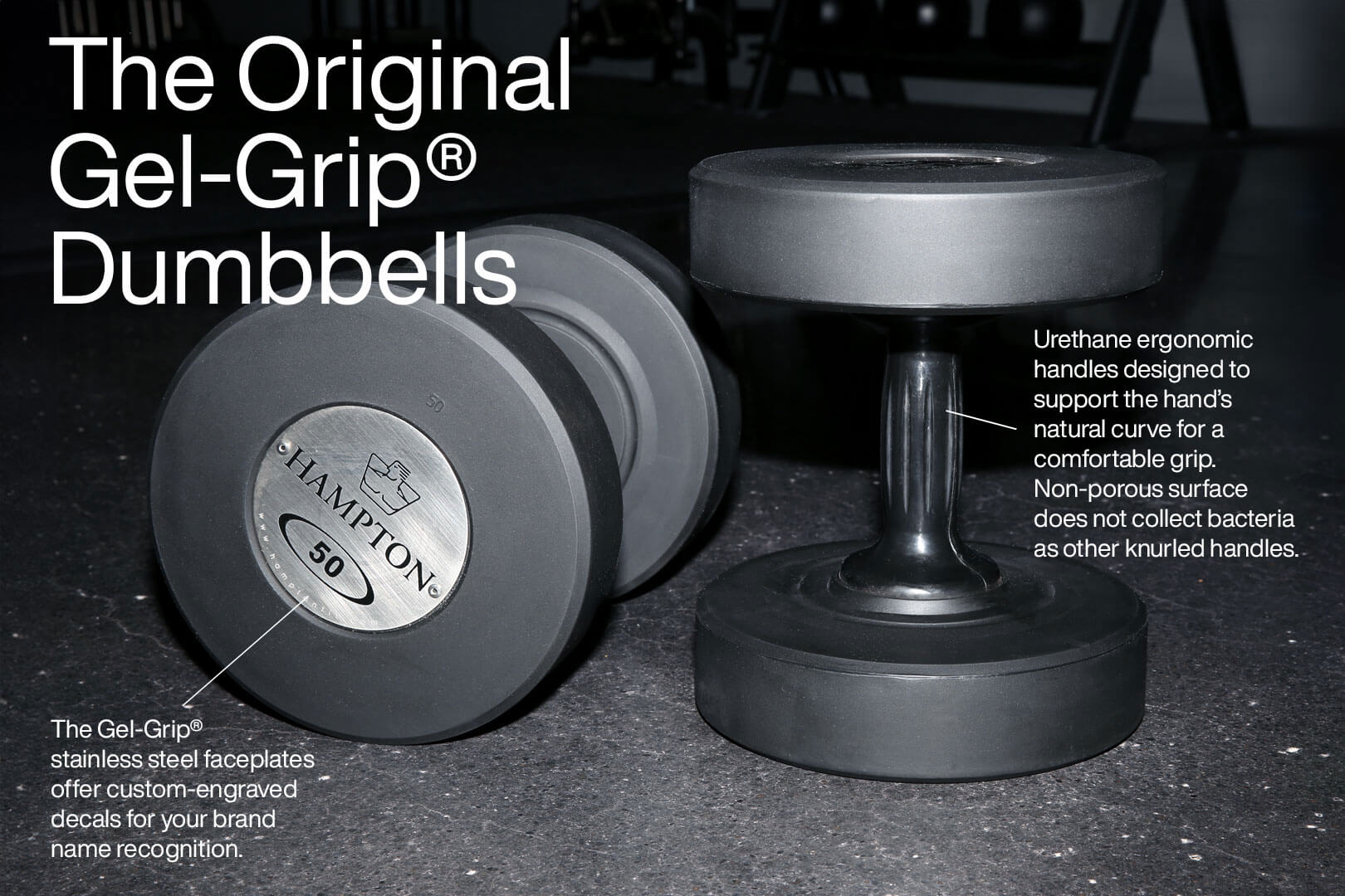 Hampton Gel-Grip® Urethane Dumbbells – Pairs – Balance Fitness
